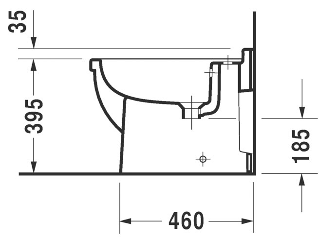 Duravit Starck 3 Bidet Floor Standing, Back to Wall
