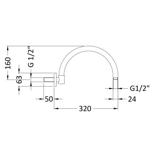 Bayswater Wall Mounted Curved Shower Arm | West One Bathrooms Online
