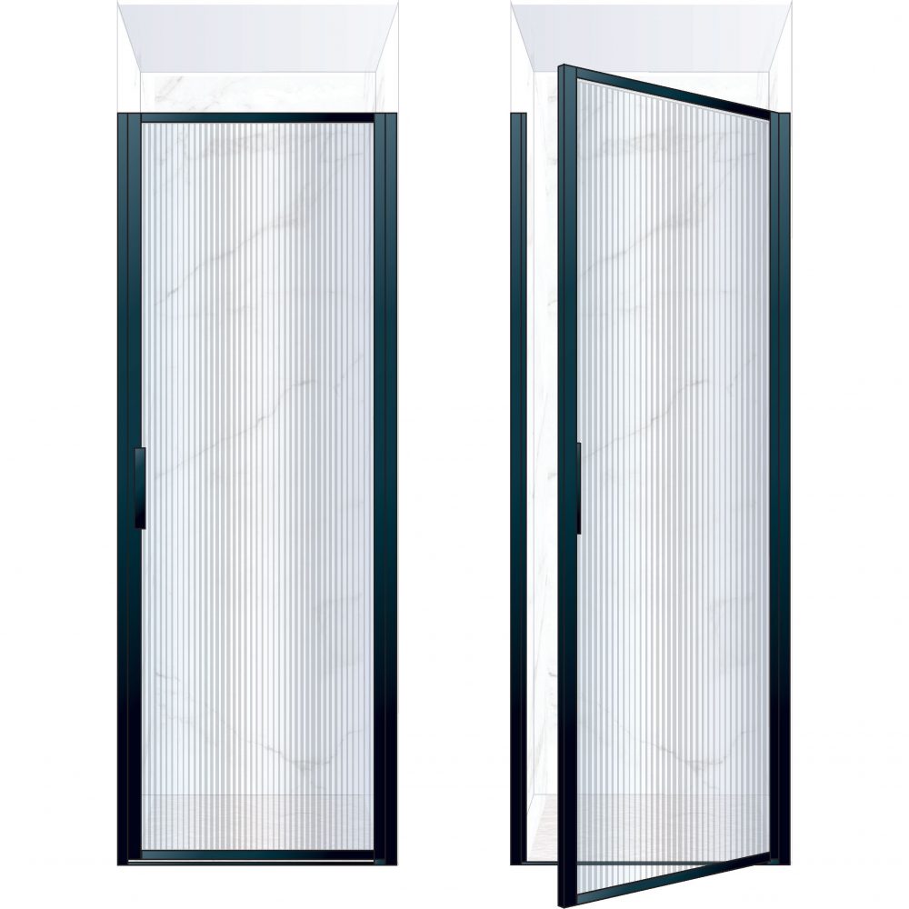 Roman Liberty Fluted Glass Sliding Door, Alcove Fitting, 8mm Glass | West One Bathrooms Online