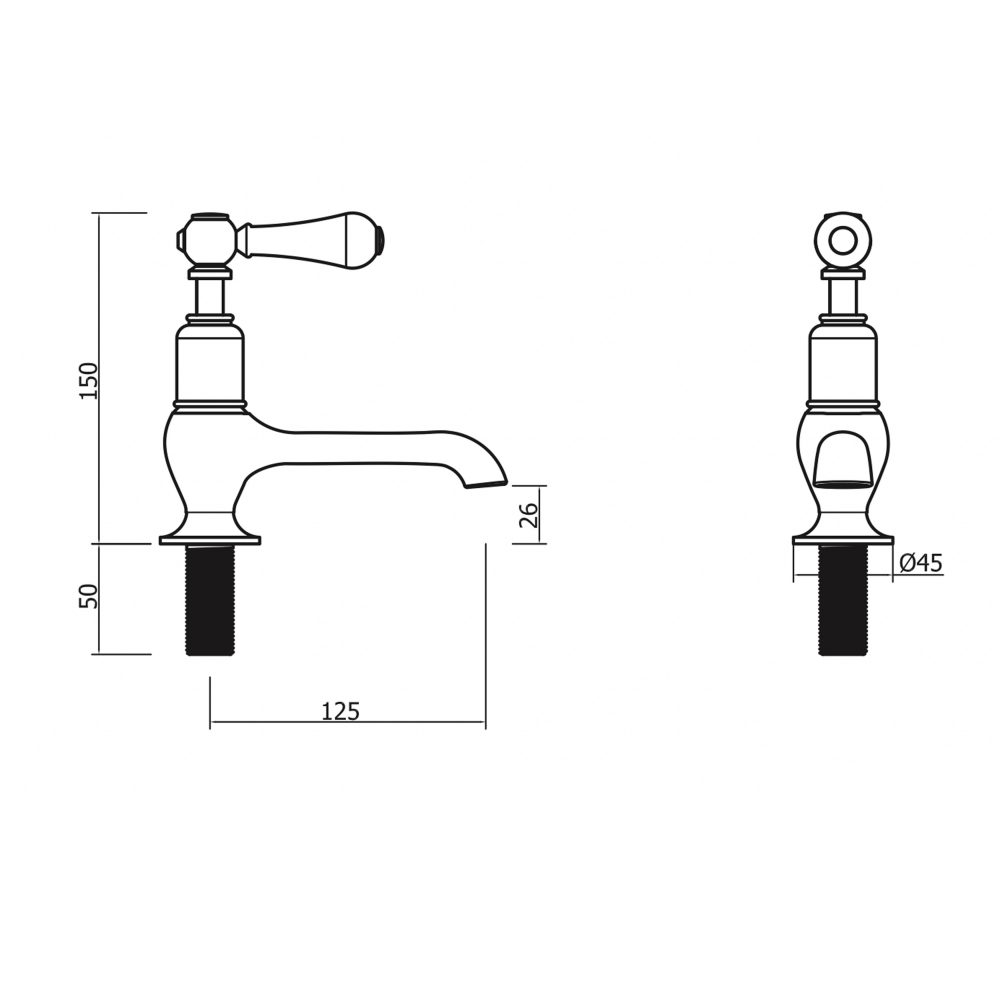 Belgravia Lever Long Nose Basin Taps | West One Bathrooms Online