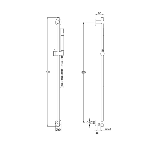 VOS Slide Bar Set | West One Bathrooms Online