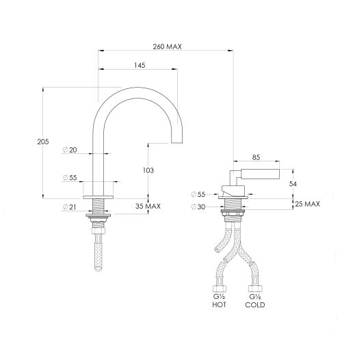 Zurich Deck Mounted 2 Hole Basin Mixer | West One Bathrooms Online