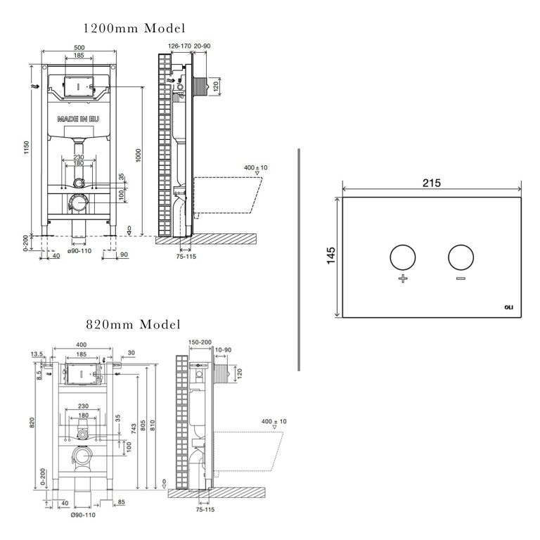 Blink Flush Plate & WC Frame with Cistern | West One Bathrooms Online